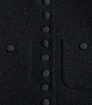 LIBEROWE Wool-blend Metallic Tweed Long Coat - Navy