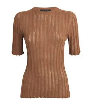 Fabiana Filippi Cotton Knitted T-shirt - Brown