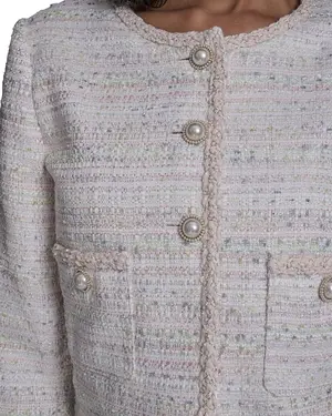 Karl Lagerfeld Paris Tweed Cropped Jacket