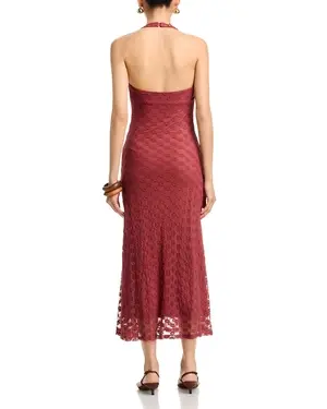 Bardot Mariko Halter Neck Midi Dress - Burnt Copper