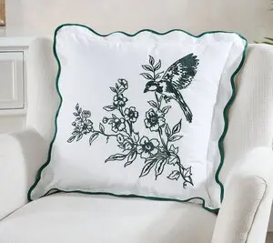 KIM GRAVEL HOME Springtime Songbird Embroidered 18'x18' Pillow Kim Gravel - One-color