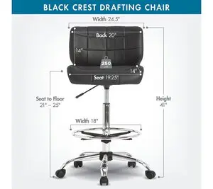 STUDIO DESIGNS HOME Studio Designs Black Crest Height Adjustable Dr Afting Chair