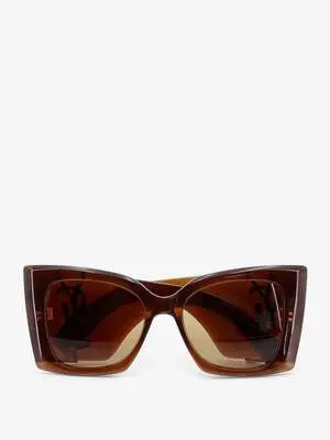 Saint Laurent Blaze Crystal Acetate Sunglasses - Brown