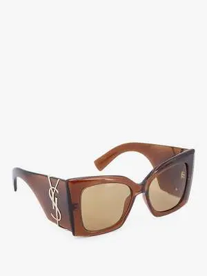 Saint Laurent Crystal Acetate Sunglasses - Brown