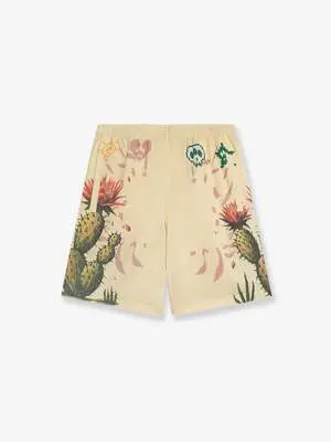 BARROW Cotton Bermuda Shorts With Cactus Print