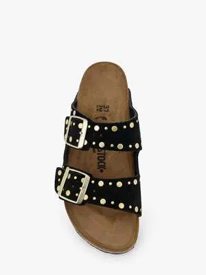 BIRKENSTOCK Arizona Rivet Suede Sandals - Black