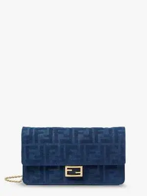Fendi Wallet On Chain Baguette Shoulder Bag - Blue