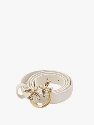 Pinko Berry Leather Belt - White