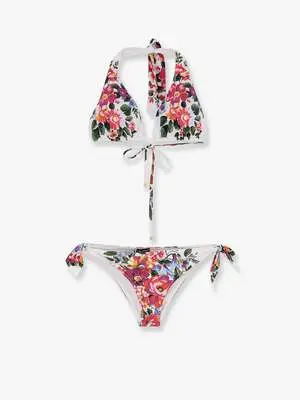 Dolce & Gabbana Nylon Floral Print Bikini