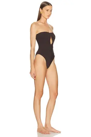 Saint Laurent Strapless One Piece Swimsuit