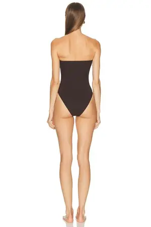 Saint Laurent Strapless One Piece Swimsuit