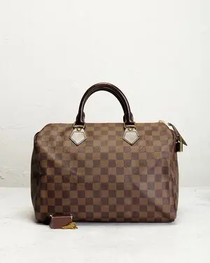 FWRD RENEW Louis Vuitton Damier Ebene Speedy 30 Handbag - Brown