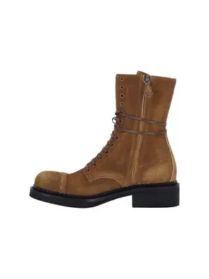 Miu Miu Suede Lace-up Ankle Boots