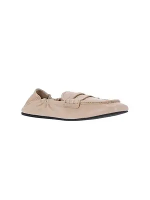 Miu Miu Ruches Nappa Loafers - Beige