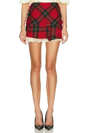 Alexander McQueen Kickback Mini Skirt - Black, Red, & Yellow