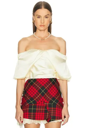 Alexander McQueen Draped Neck Satin Top