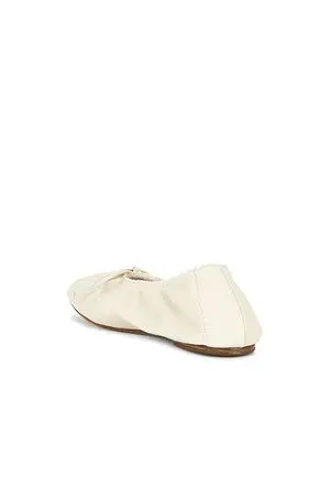 Magda Butrym Leather Ballet Flats With Bow Detailing