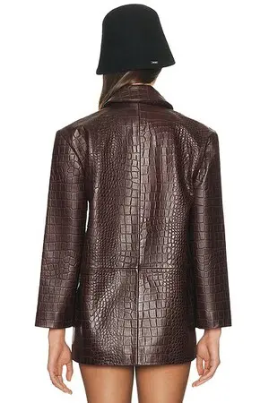 HELSA Leather Croc Emboss Schoolyard Jacket