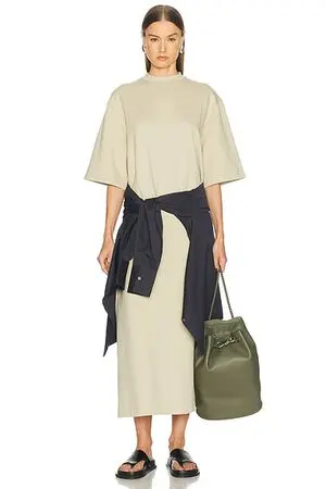 Wardrobe.NYC Ribbed Neck Mini T-shirt Dress