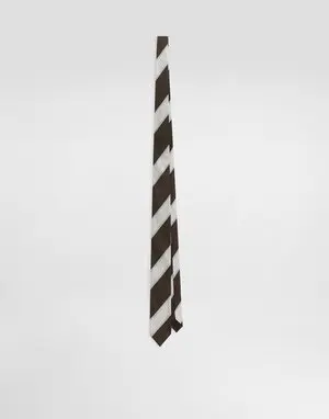 Dolce & Gabbana Jacquard Martini Neck Tie - Brown