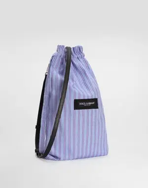 Dolce & Gabbana Striped Poplin And Leather Crossbody Bag - Multicolor