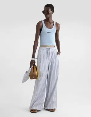 Dolce & Gabbana Cotton Tank Top With Print - Azure