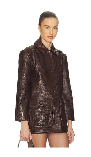 HELSA Schoolyard Leather Jacket With Croc Emboss