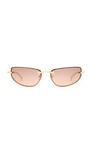 Le Specs Bubbles Sunglasses In Metallic Gold - Gold & Smokey Pink Gradient