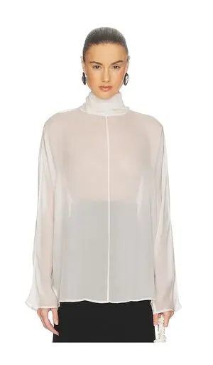 HELSA Dolman Popover Top In Cupro - Ivory
