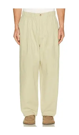 KAPPY DESIGN Pintuck Wide Chino Pants - Beige