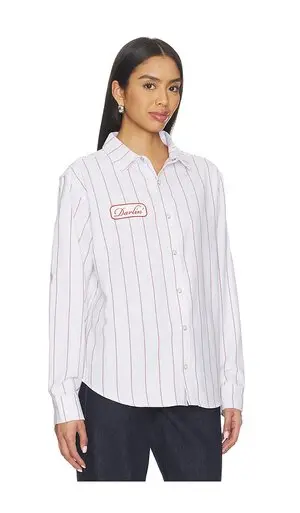 DARLIN Mechanic Button Down Shirt In White