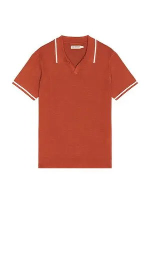FAIR HARBOR Neptune Seawool Sweater Polo In Brick