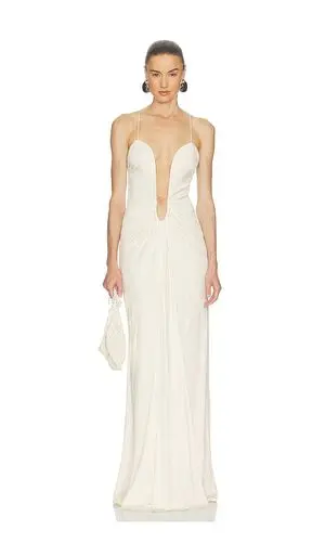 HELSA The Roksanna Draped Dress - Ivory
