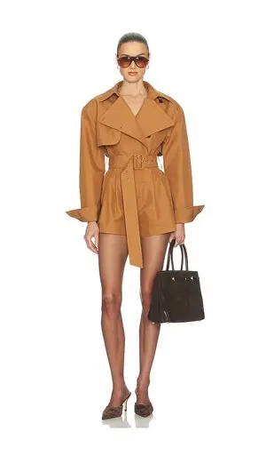 HELSA Short Trench Jumpsuit - Cedar