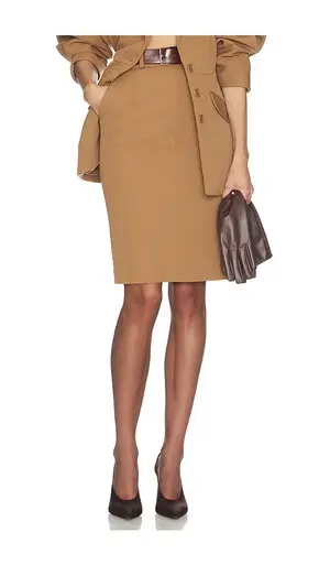 HELSA Pencil Skirt In Tan - Camel