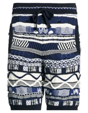 LANEUS Cotton And Polyamide Crochet-knit Intarsia Shorts