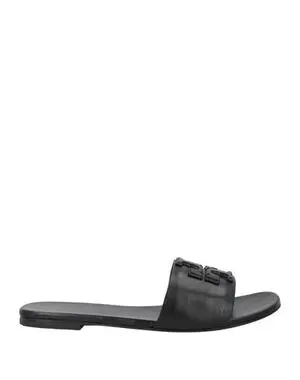 Tory Burch Leather Slide Sandals - Black