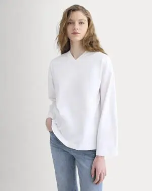 Everlane Retro V-Neck Jersey White