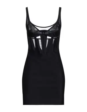MUGLER Mini Dress In Jersey And Tulle - Black