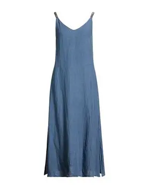 120% Lino Maxi Slip Dress - Blue