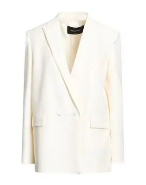 Fabiana Filippi Single-breasted Blazer In Virgin Wool And Silk - Off White