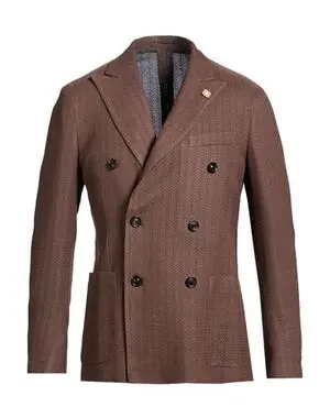LARDINI Knitted Double-breasted Blazer