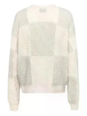 John Richmond Cable-knit Patchwork Sweater