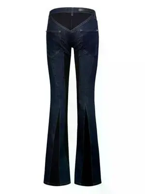 John Richmond Denim Panelled Flare Leg Jeans