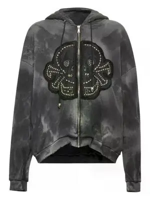 John Richmond Tie-dye Embellished Hoodie - Black