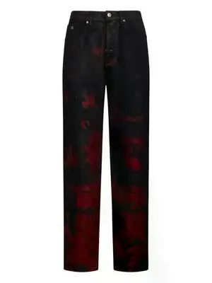 John Richmond Shaded Spray Effect Jeans - Black