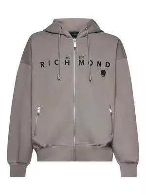 John Richmond Logo-print Zip-up Hoodie - Grey