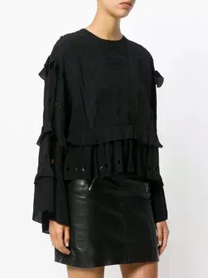 IRO PARIS Embroidered Ruffle Blouse