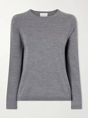ALLUDE Wool Crew Neck Sweater