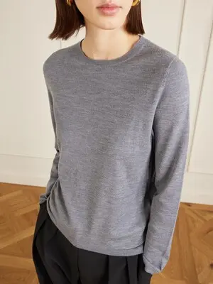 ALLUDE Wool Crew Neck Sweater